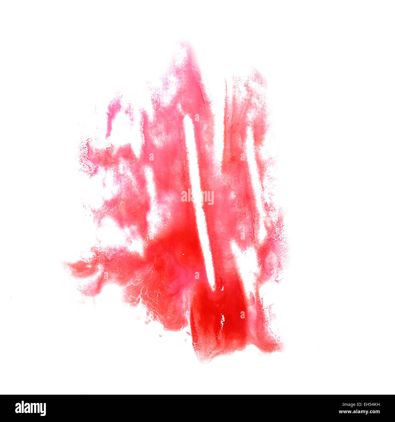 stain with red watercolour paint stroke watercolor isolated Stock Photo ...