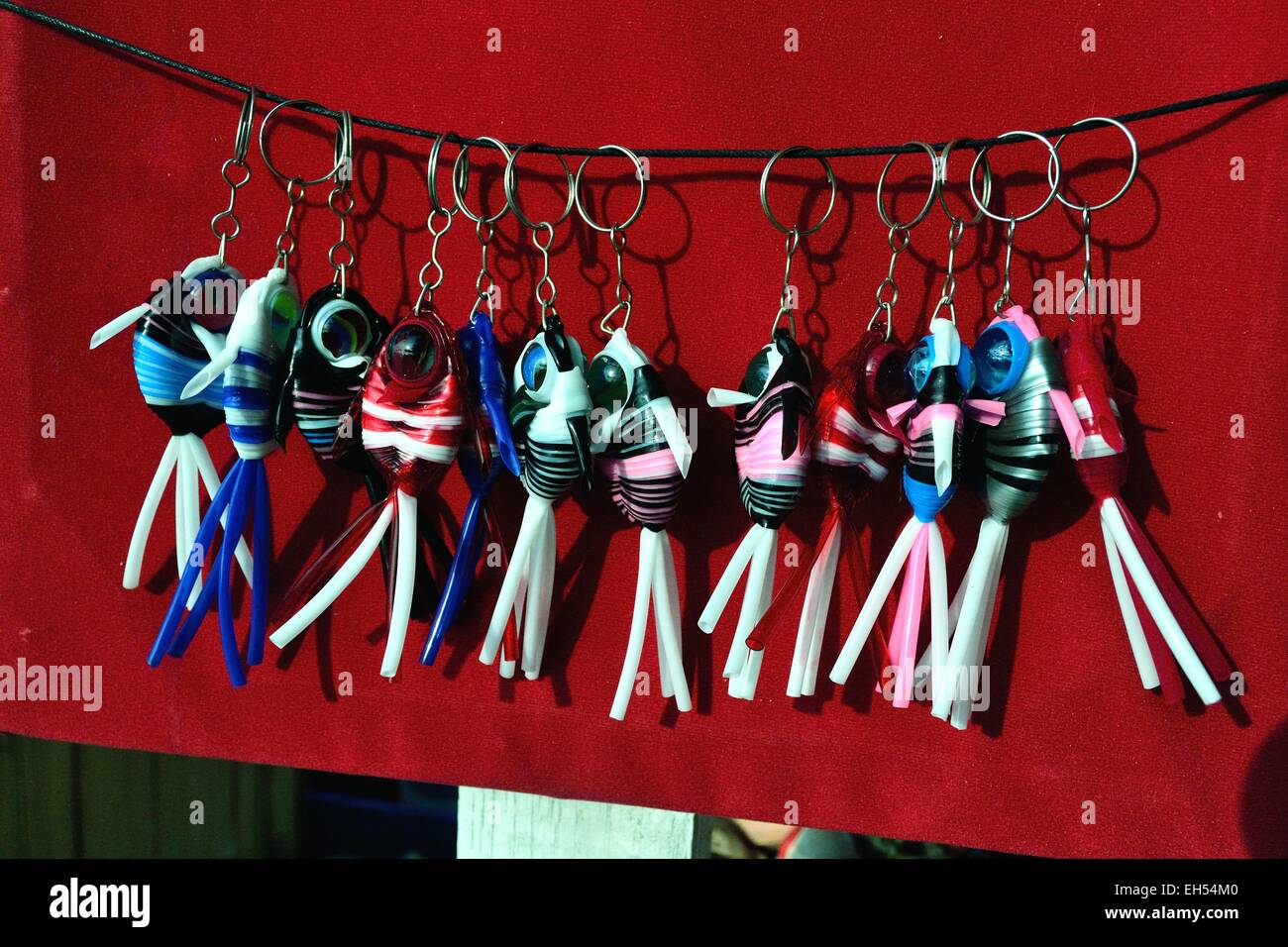 Keychains - Craft stalls- Dock in PUERTO PIZARRO. Department of Tumbes ...