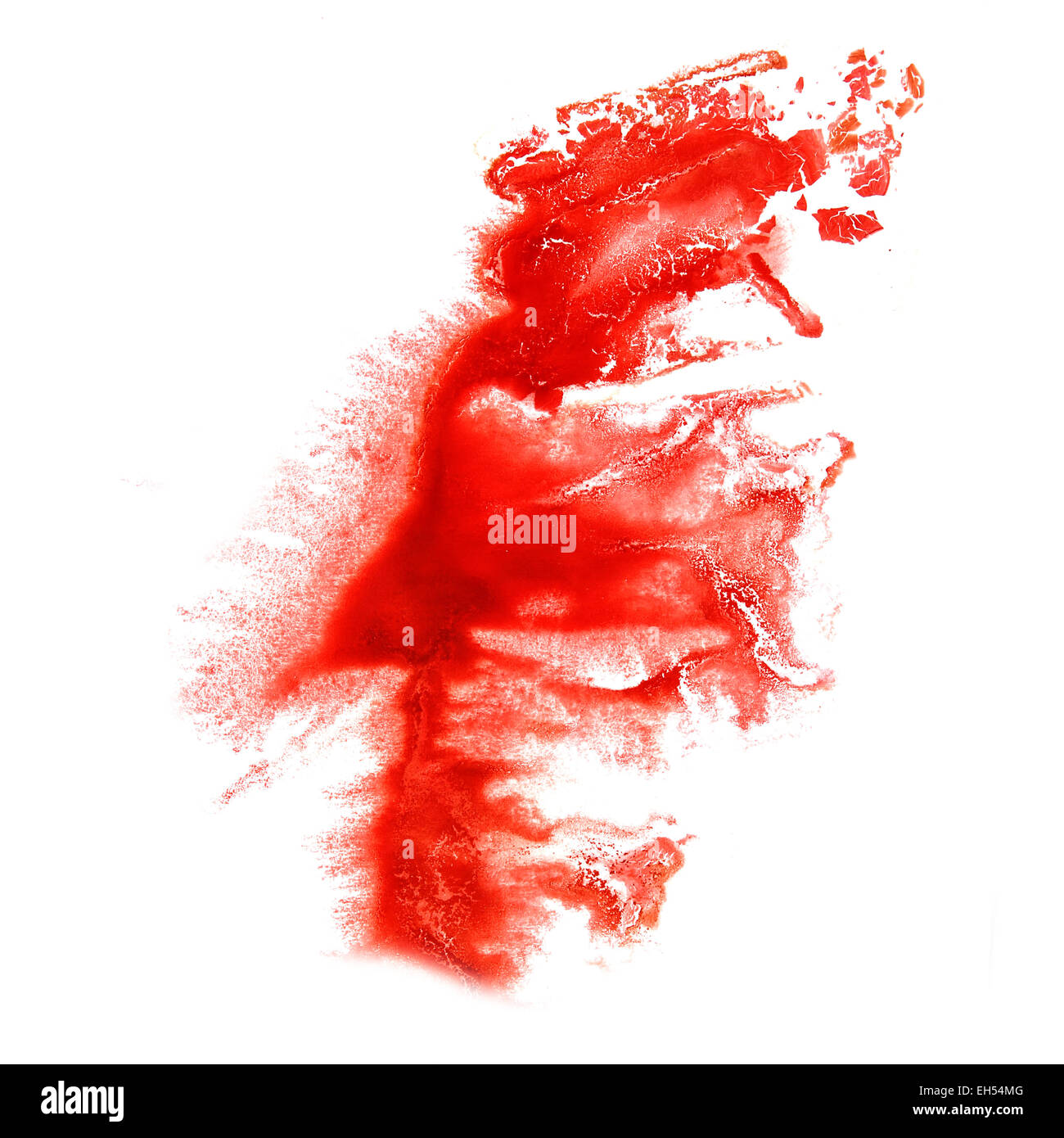 stain with red watercolour paint stroke watercolor isolated Stock Photo ...