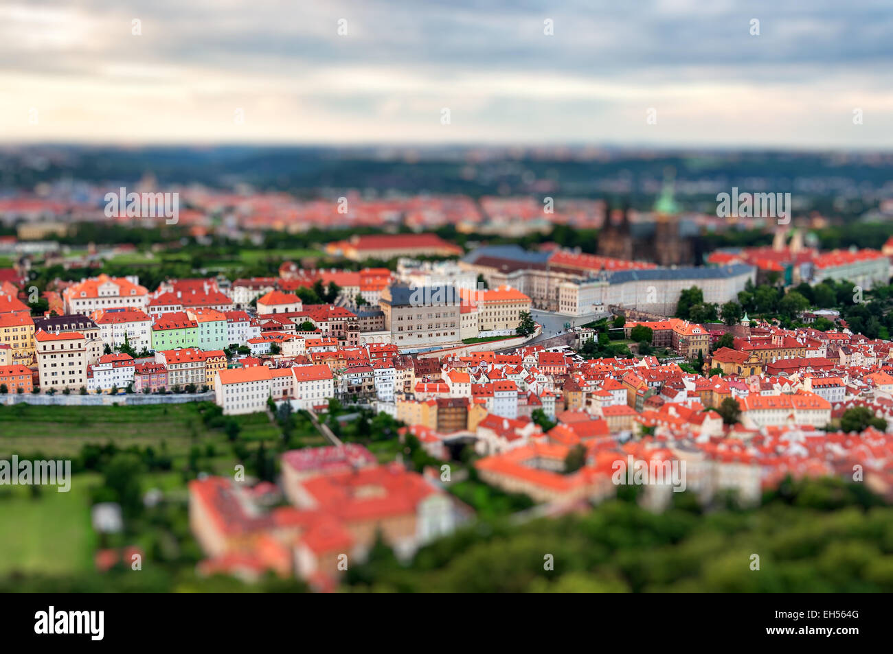Prague, Czech Republic, Tilt-shift effect Stock Photo - Alamy