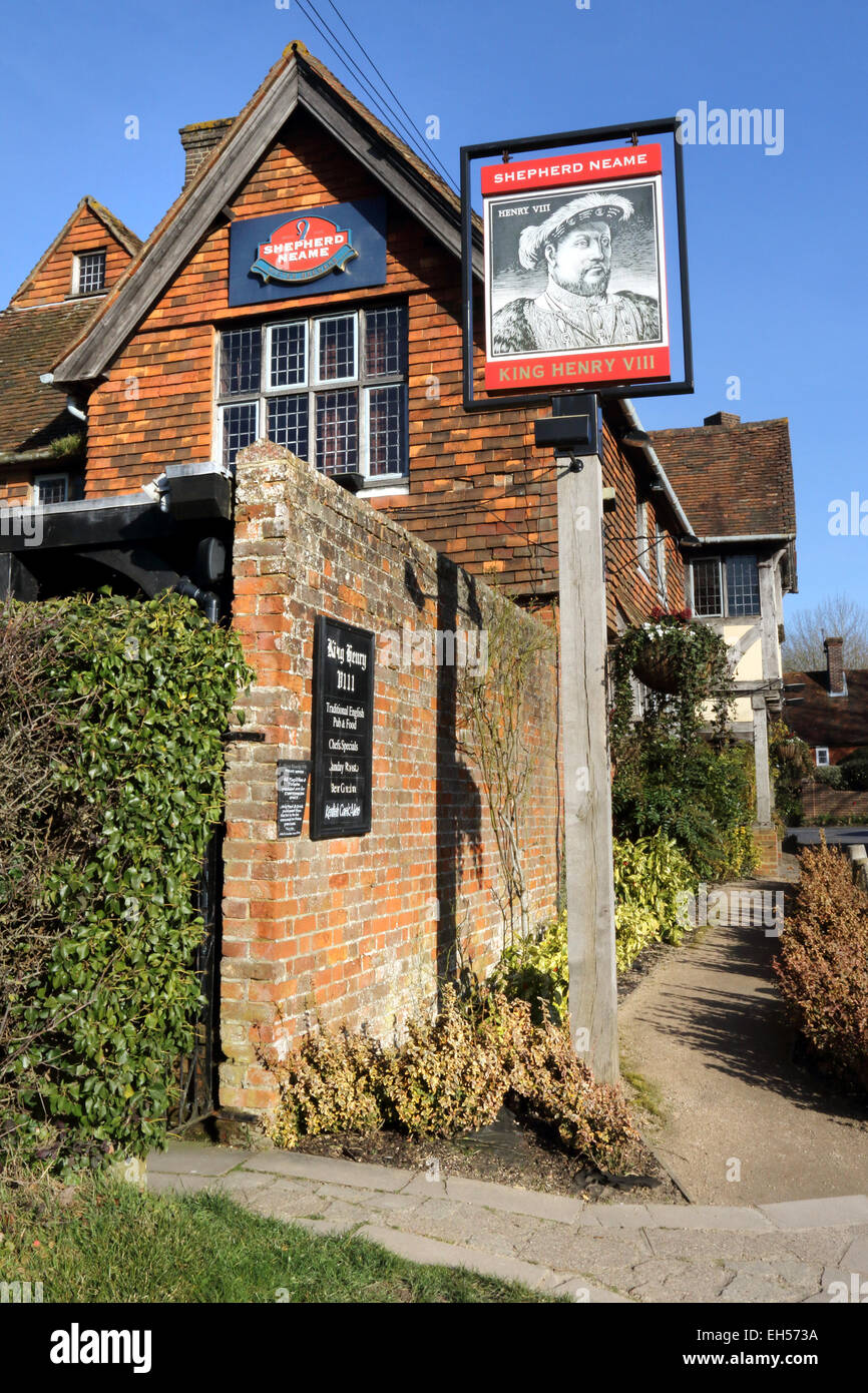 Hever, Kent, UK. 6th March, 2015. King Henry VIII pub just outside ...