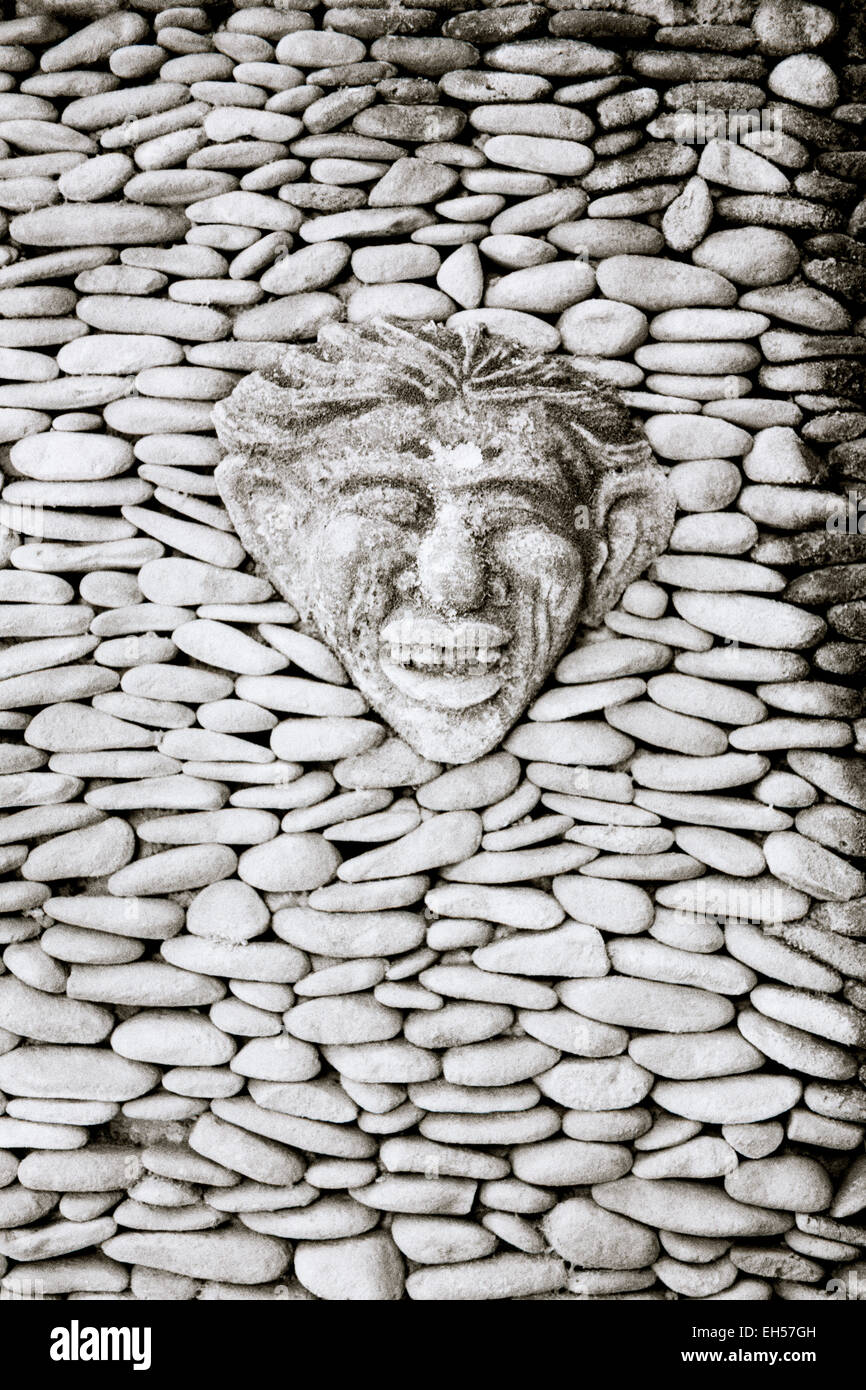 Bizarre wall sculpture in Ubud in Bali in Indonesia in Southeast Asia ...