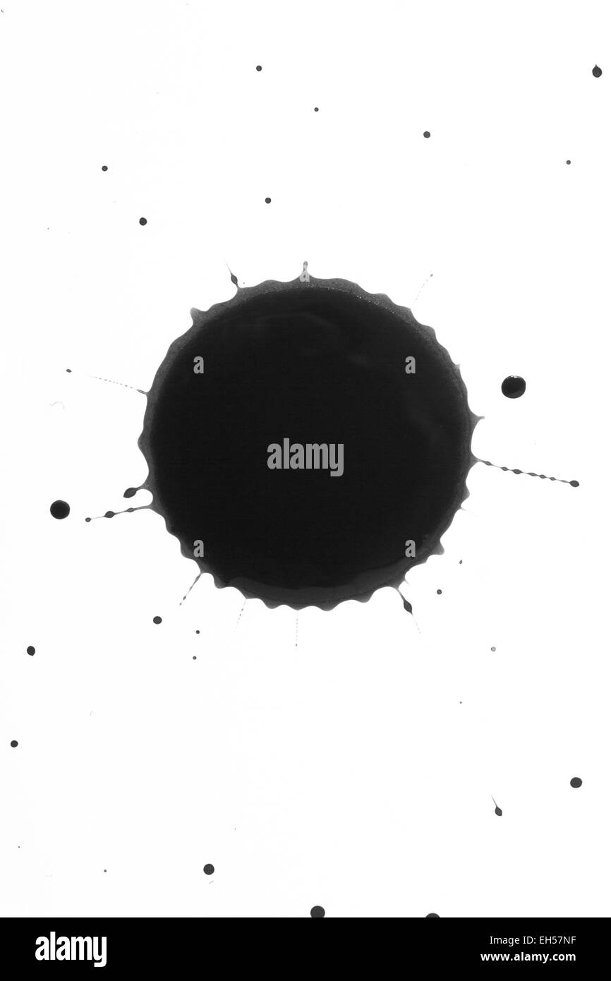 Ink or oil splat and drips Stock Photo - Alamy