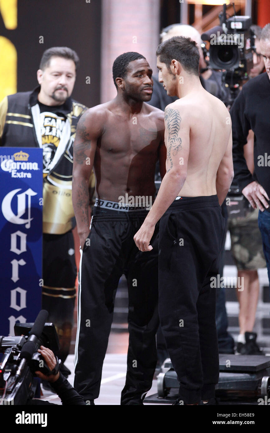 Las Vegas, Nevada, USA. 6th Mar, 2015. Boxers Adrien Broner and John ...