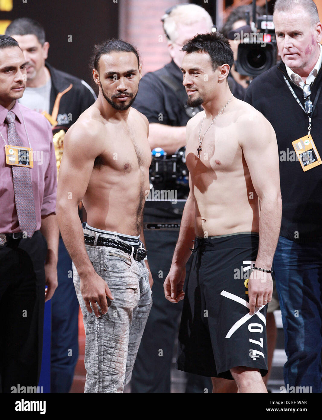 Las Vegas, Nevada, USA. 6th Mar, 2015. Boxers Keith Thurman and Robert ...