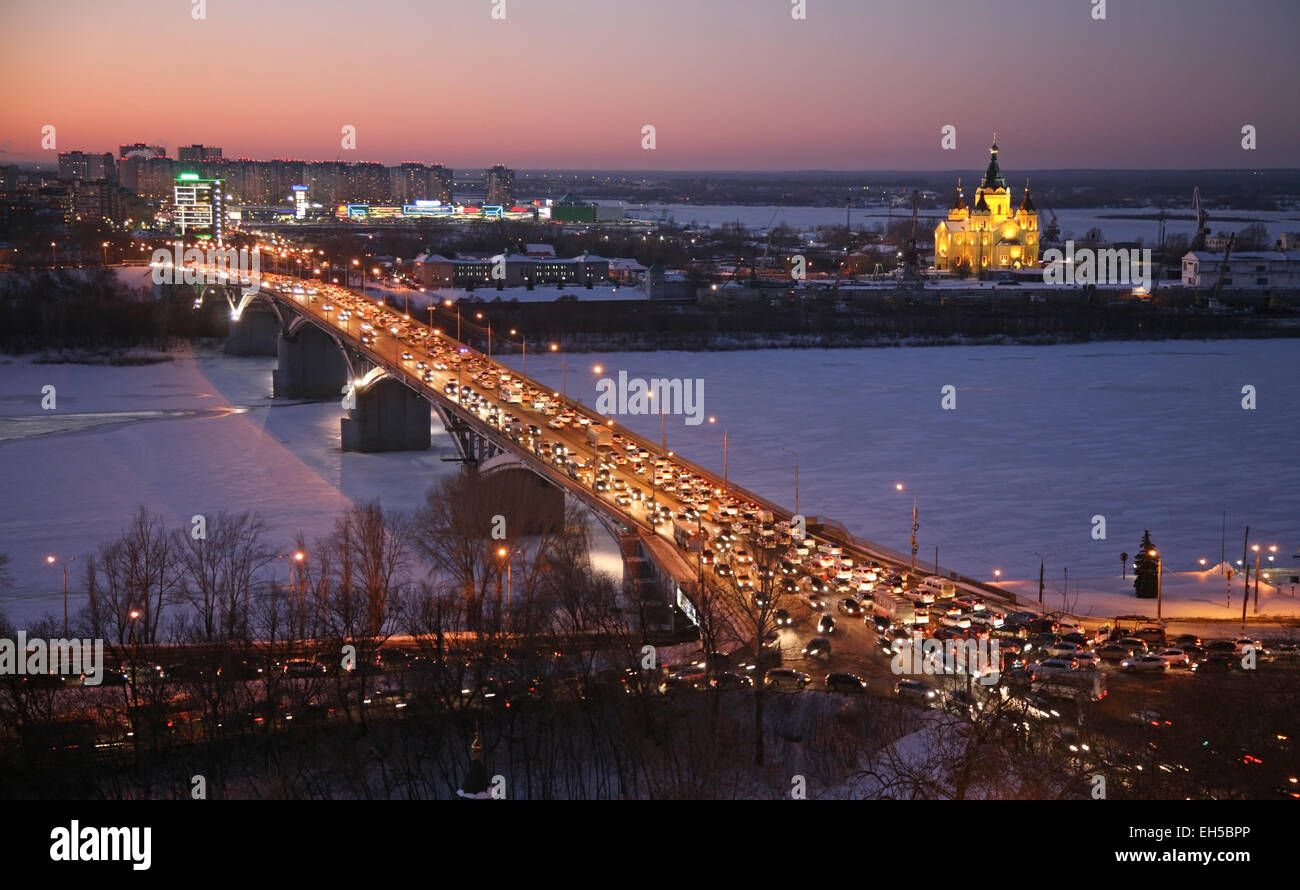 Beautiful sunset in winter Nizhny Novgorod Russia Stock Photo - Alamy