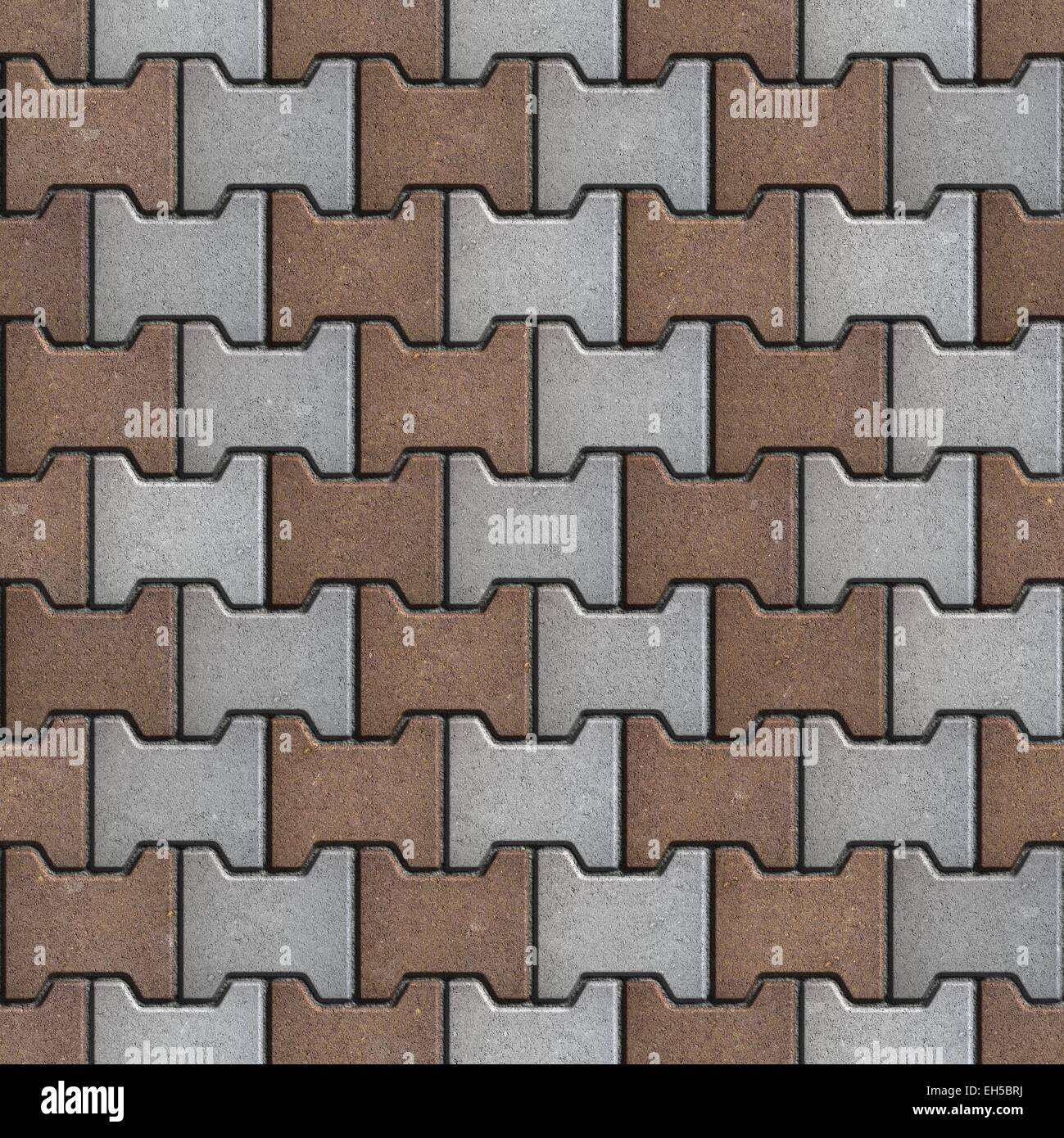 Brown and Gray Pavement Consisting of Geometric Shapes. Seamless ...