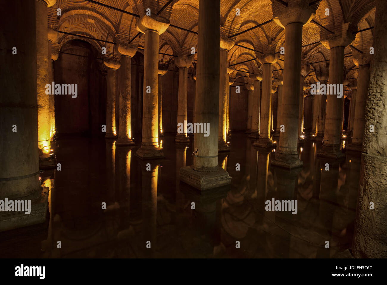 Istanbul, Turkey water Basilica Cistern underground water Stock Photo ...