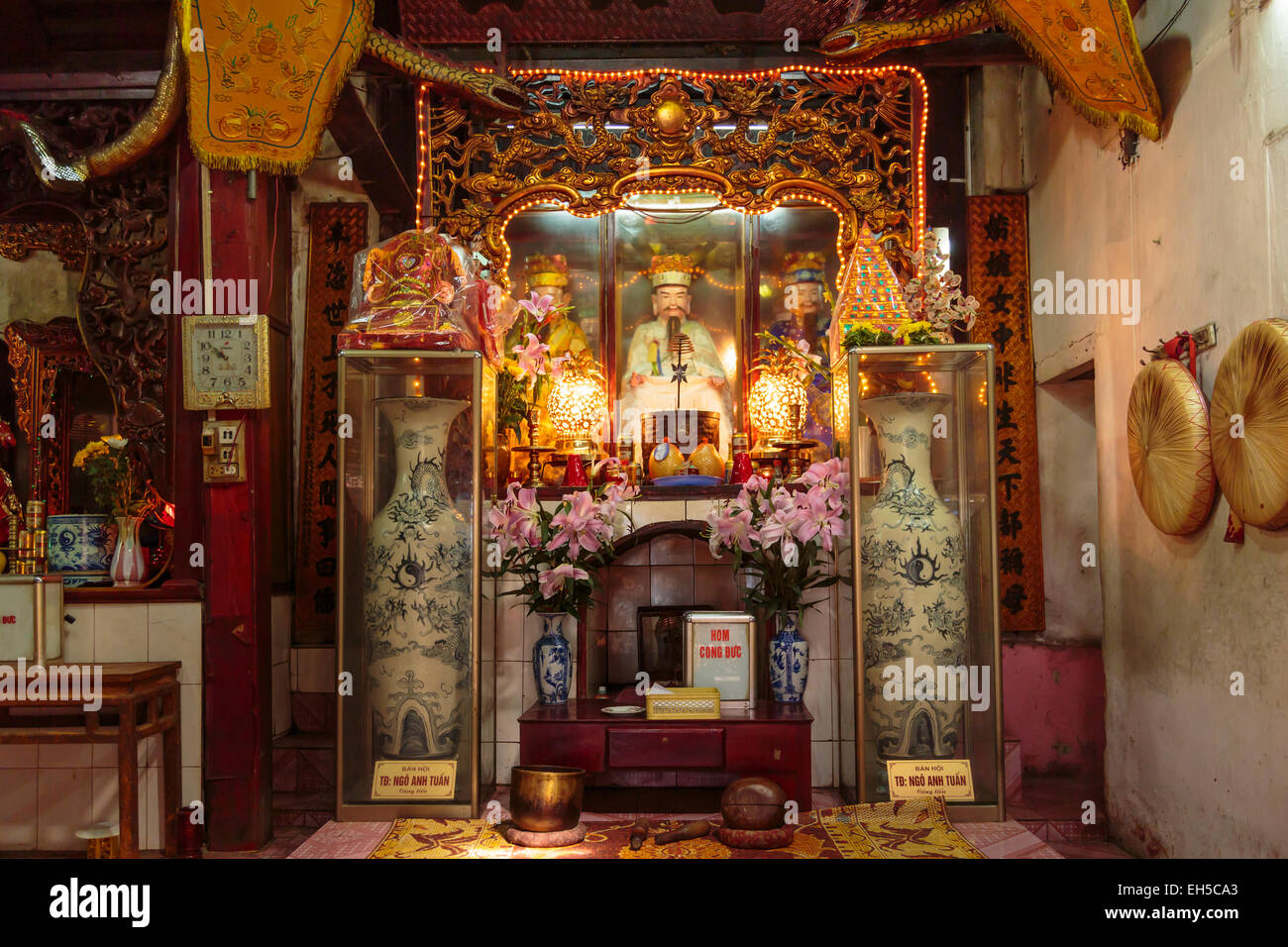 Interior altar of the Den Hang Pho Temple in Sapa, Vietnam, Asia Stock ...
