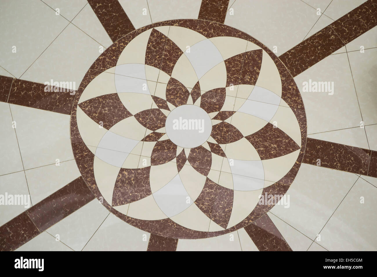 Floor tiling decoration in a geometric floral pattern Stock Photo - Alamy