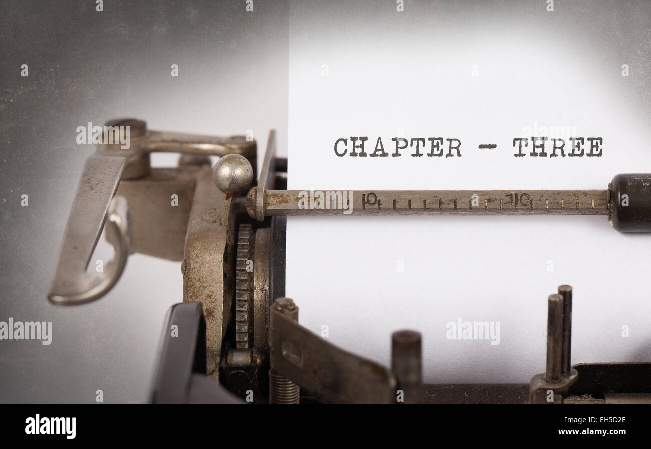 Vintage inscription made by old typewriter, chapter 3 Stock Photo - Alamy