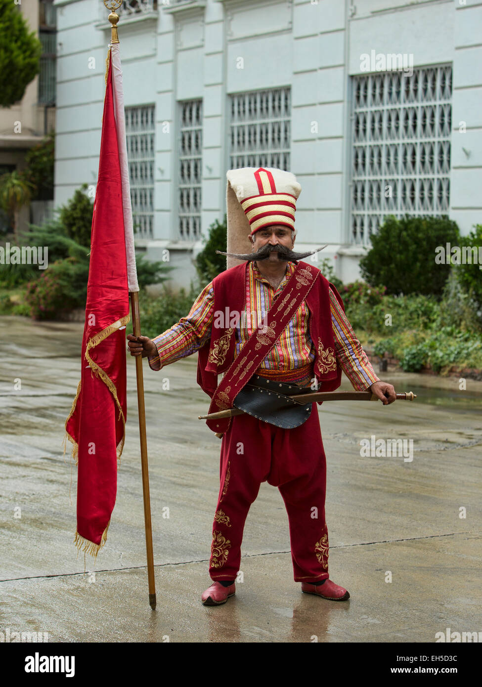 Istanbul, Turkey Mehter member flag Stock Photo - Alamy