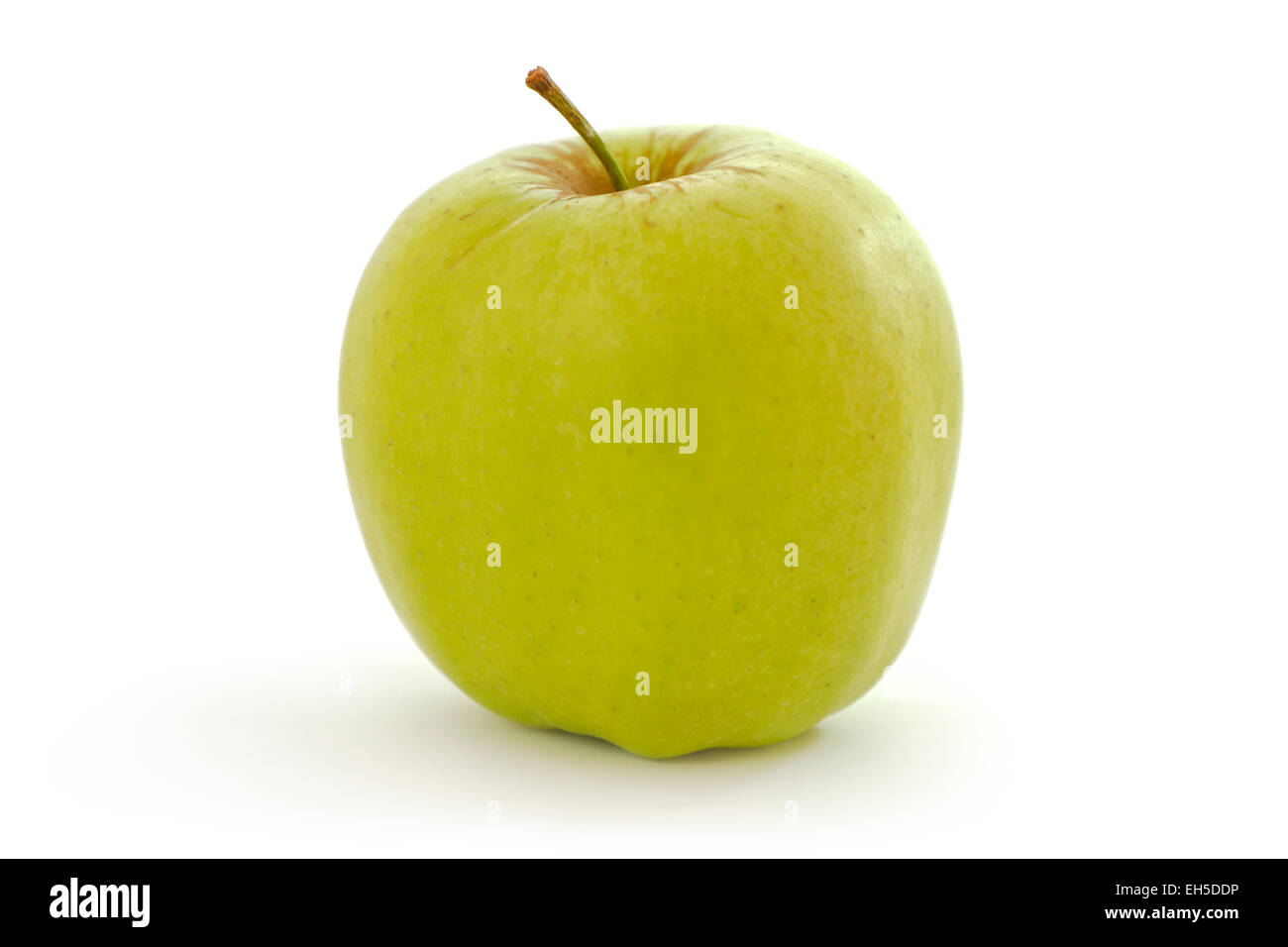 Side view of a fresh organic green apple on white background Stock ...