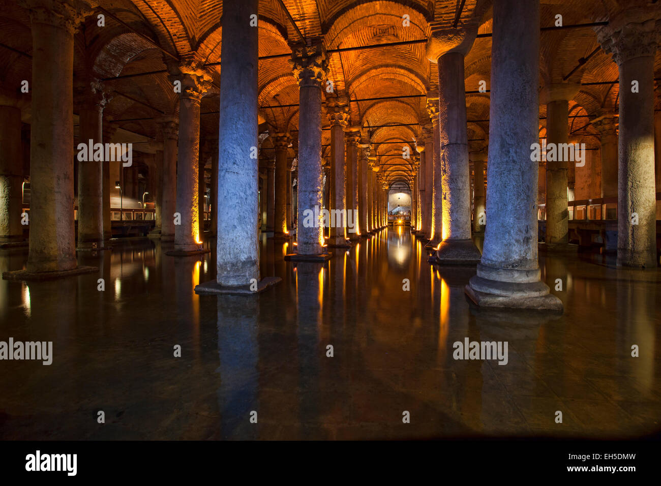 Istanbul, Turkey water Basilica Cistern underground columns Stock Photo ...