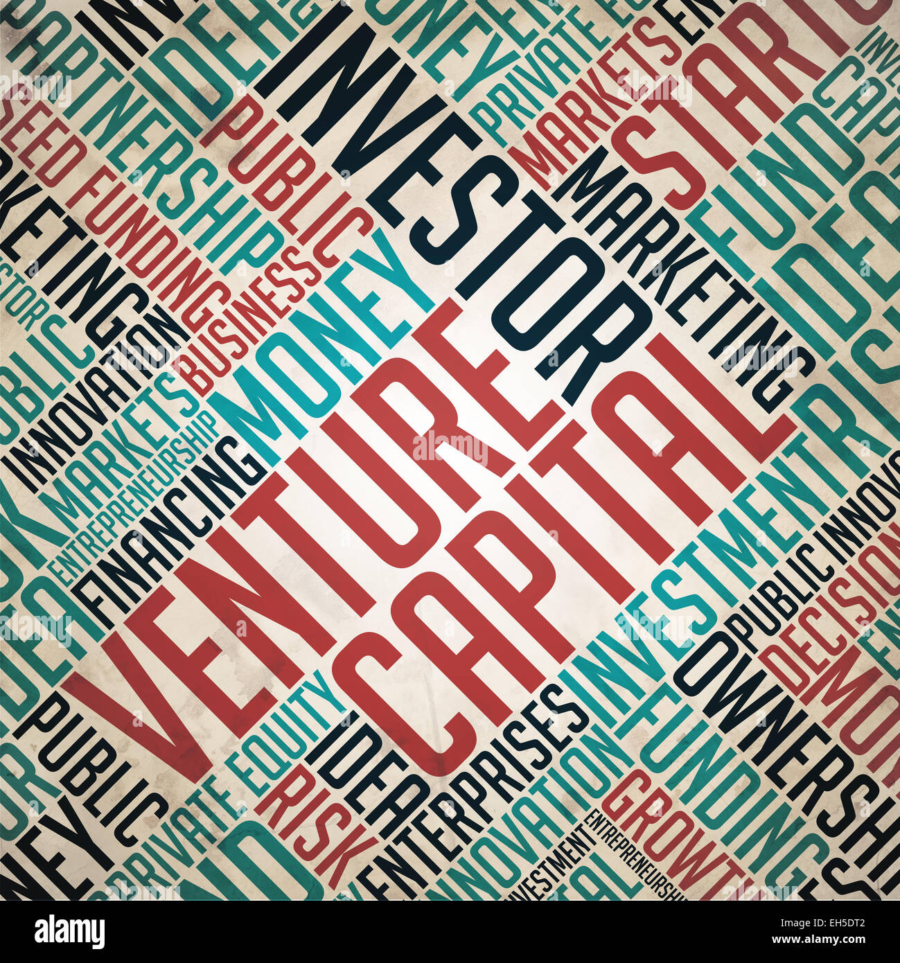 Venture Capital Background - Grunge Wordcloud Concept on Old Paper ...