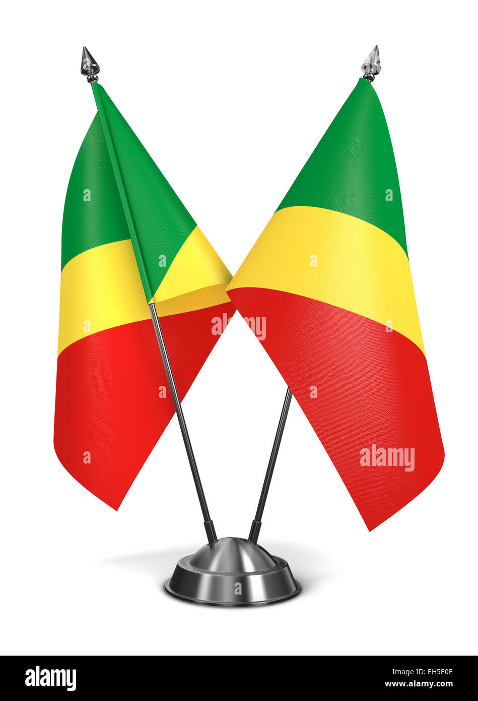 Republic Congo - Miniature Flags Isolated on White Background Stock ...