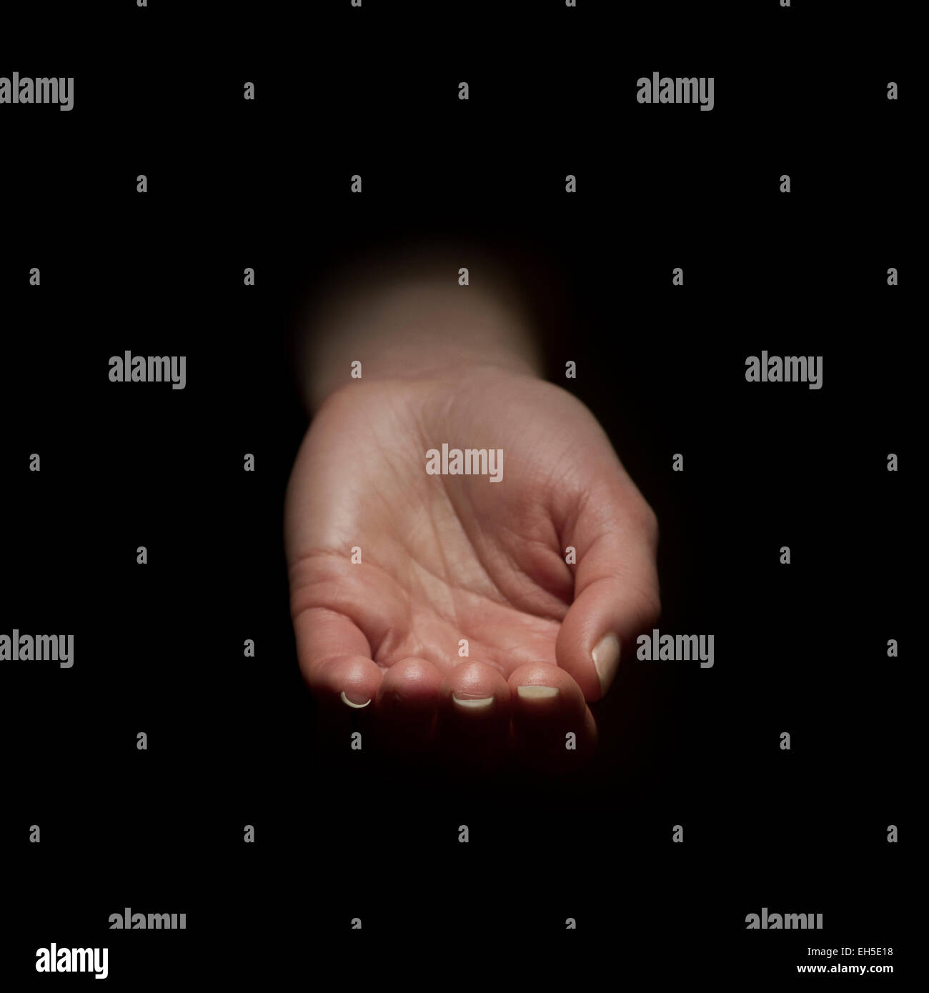 Woman begging with outstretched hands. Hands reaching out Stock Photo ...