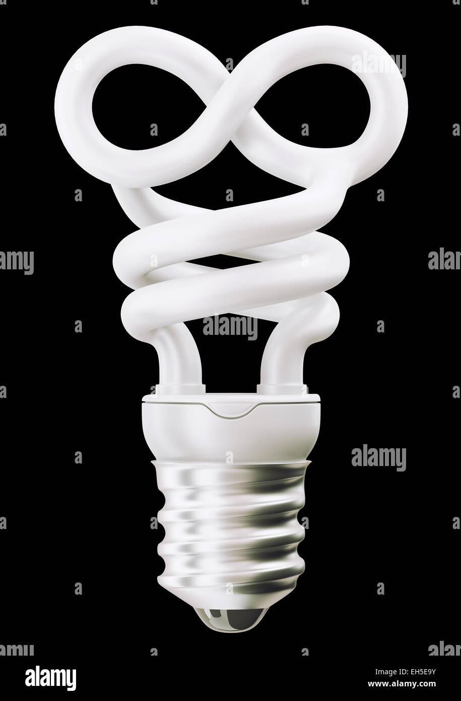 infinity symbol light bulb isolated over black bakcground Stock Photo ...