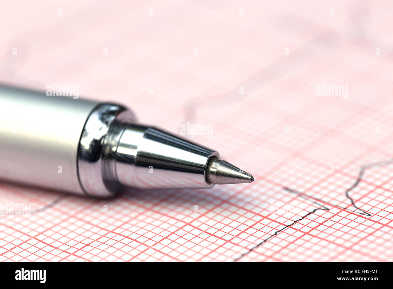 Close up of Electrocardiograph with a pen Stock Photo - Alamy