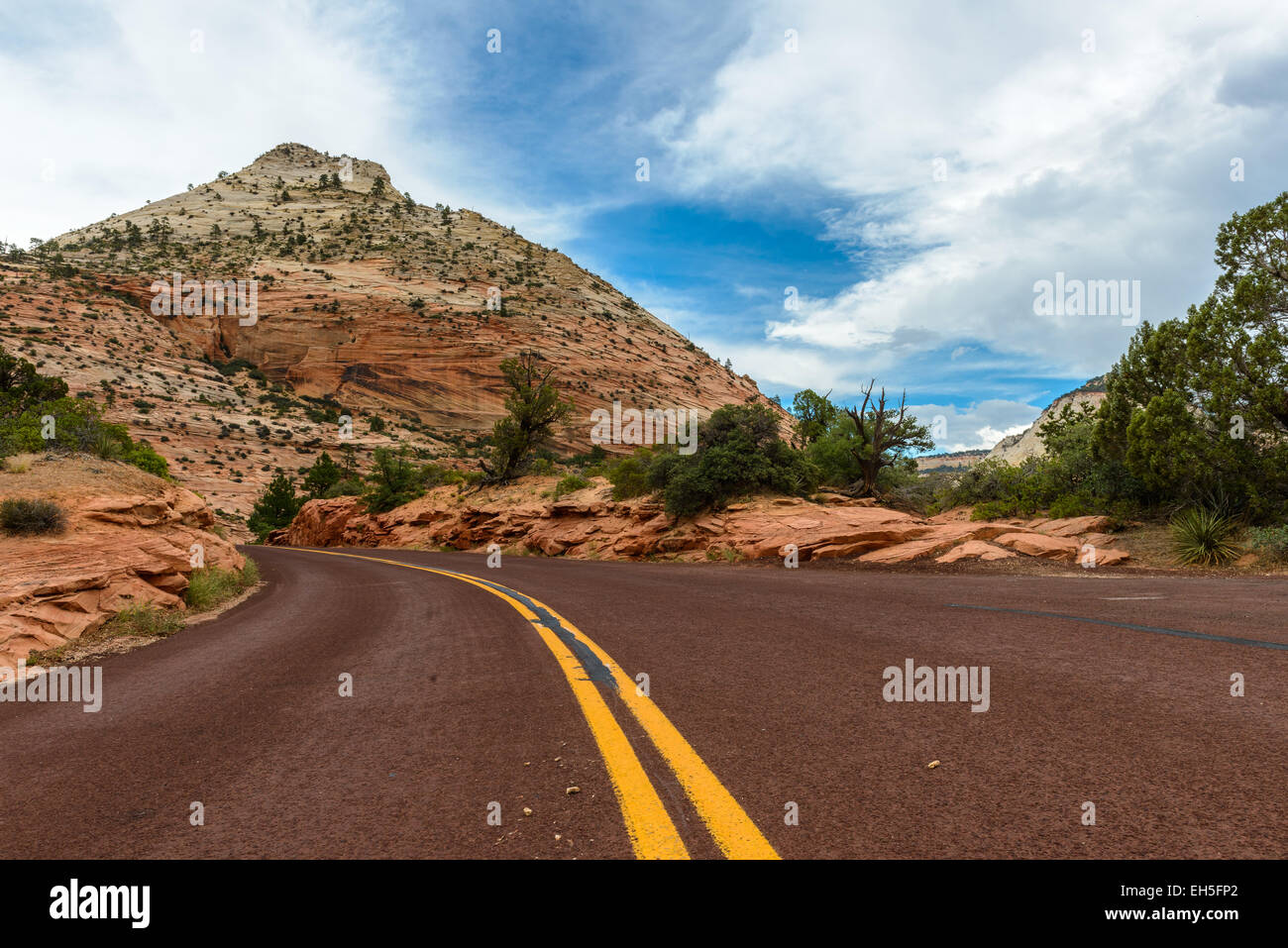 Scenic road through Zion national park.utah Stock Photo - Alamy