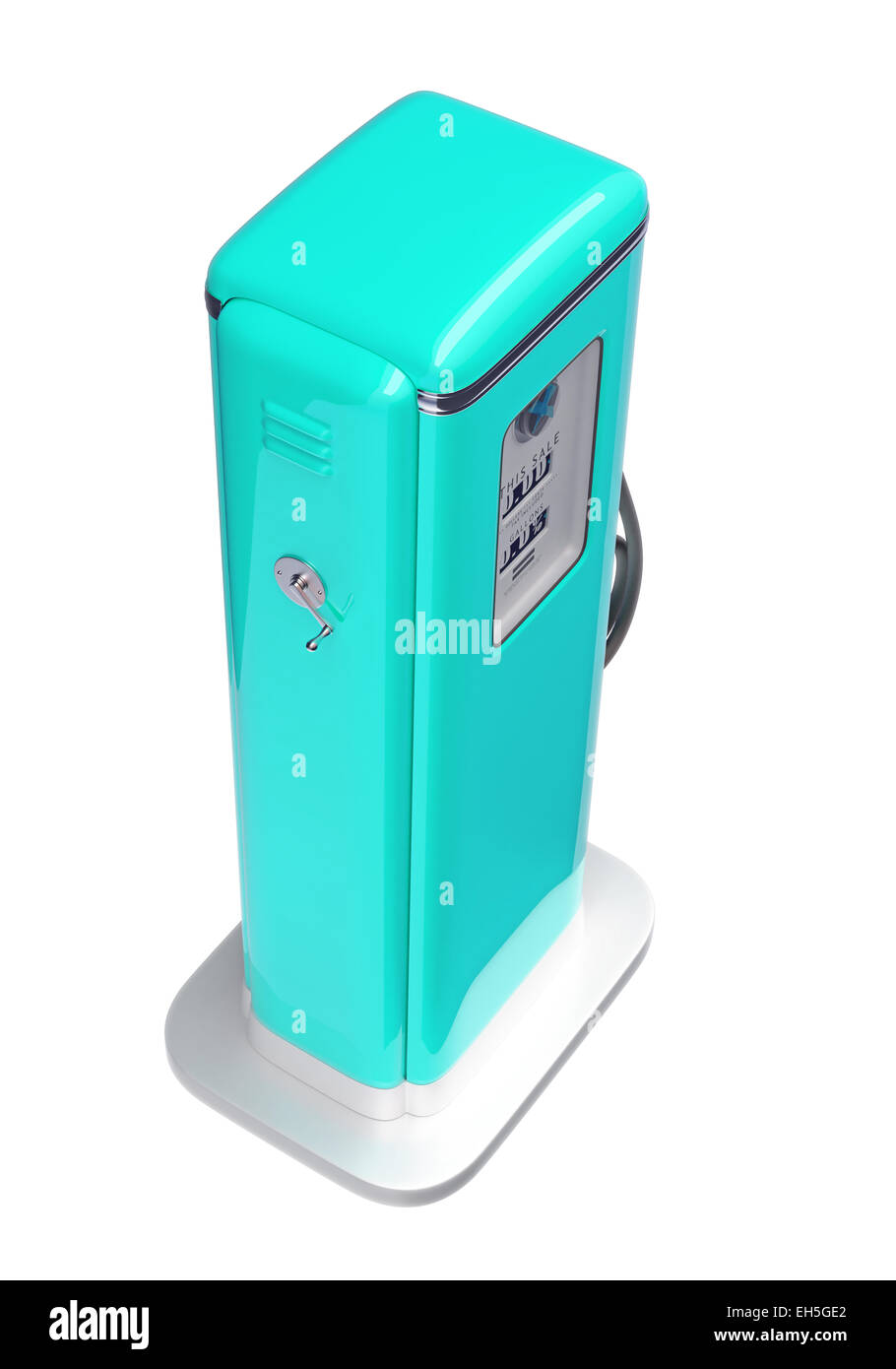 Blue fuel pump isolated over white background. Top side view Stock ...