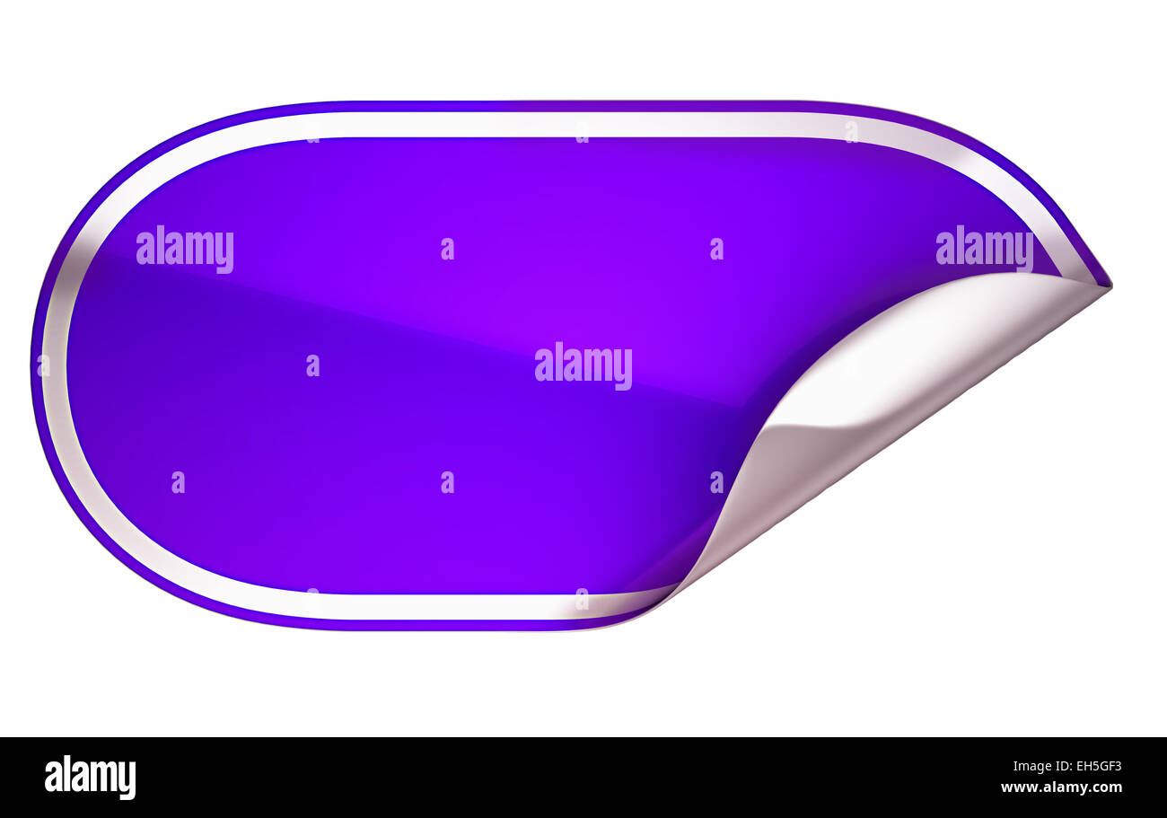 Purple rounded bent sticker or label over white background Stock Photo ...