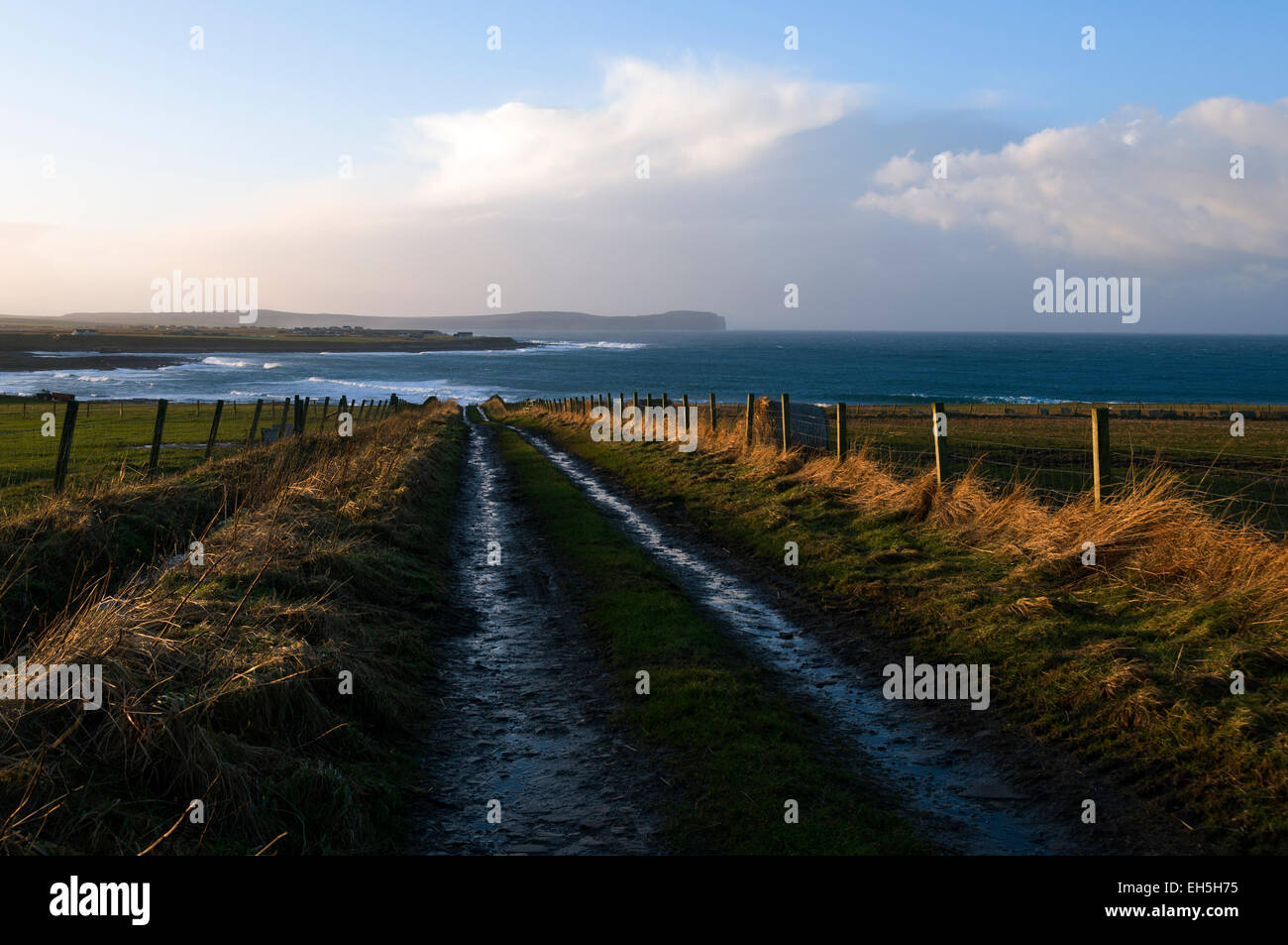 Dunnet Head and the Pentland Firth, from a lane near the village of Mey ...