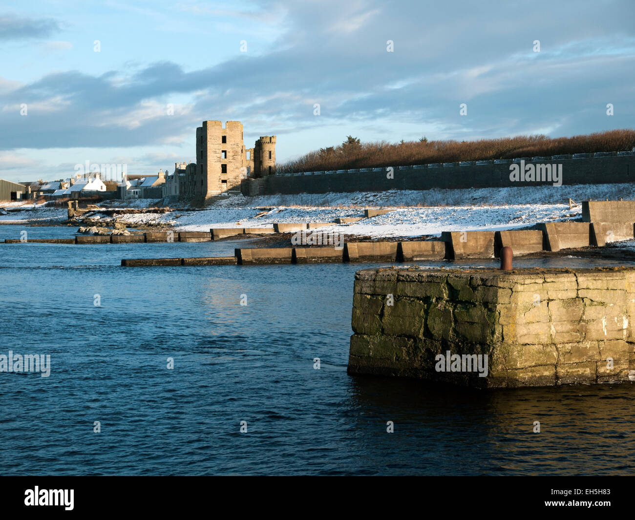 Thurso Castle from Thurso Harbour, Caithness, Scotland, UK Stock Photo ...