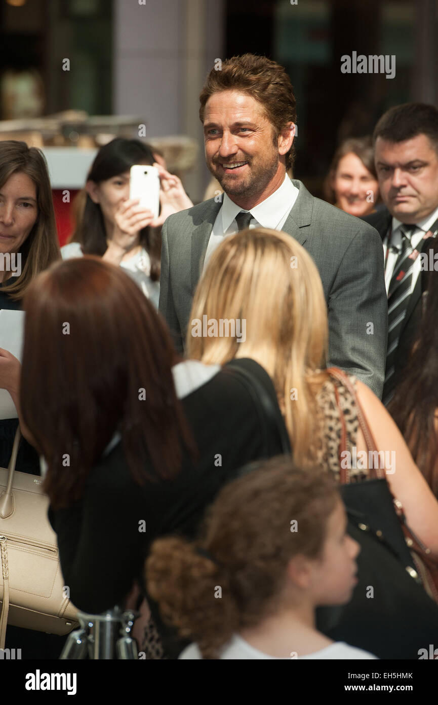 Gerard Butler is unveiled as the new face of Boss Bottled at Westfield ...