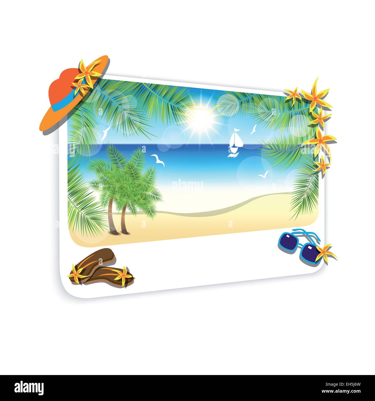 Idyllic tropical white sand beach Cut Out Stock Images & Pictures - Alamy