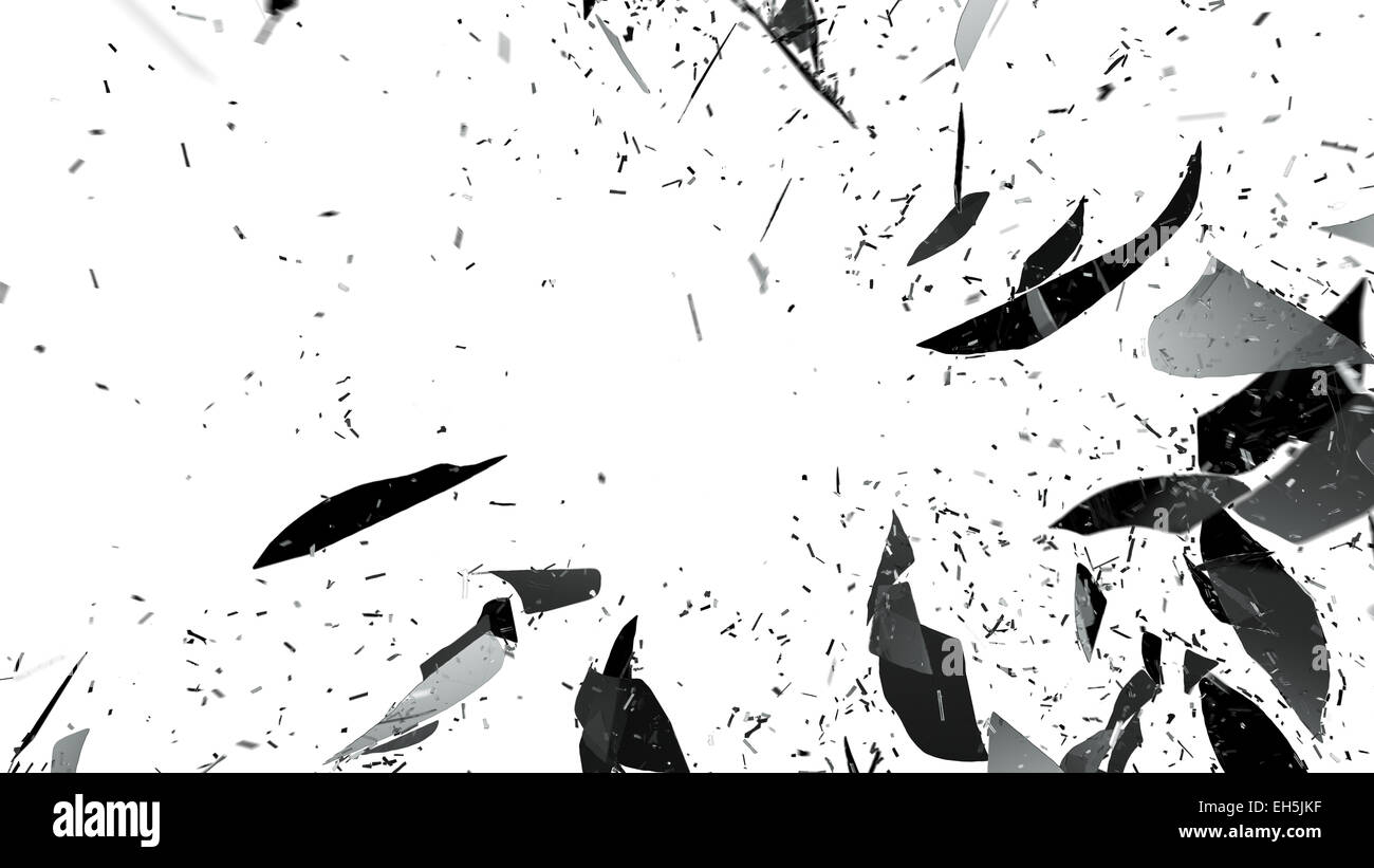 Destructed glass with motion blur on white. High resolution Stock Photo ...