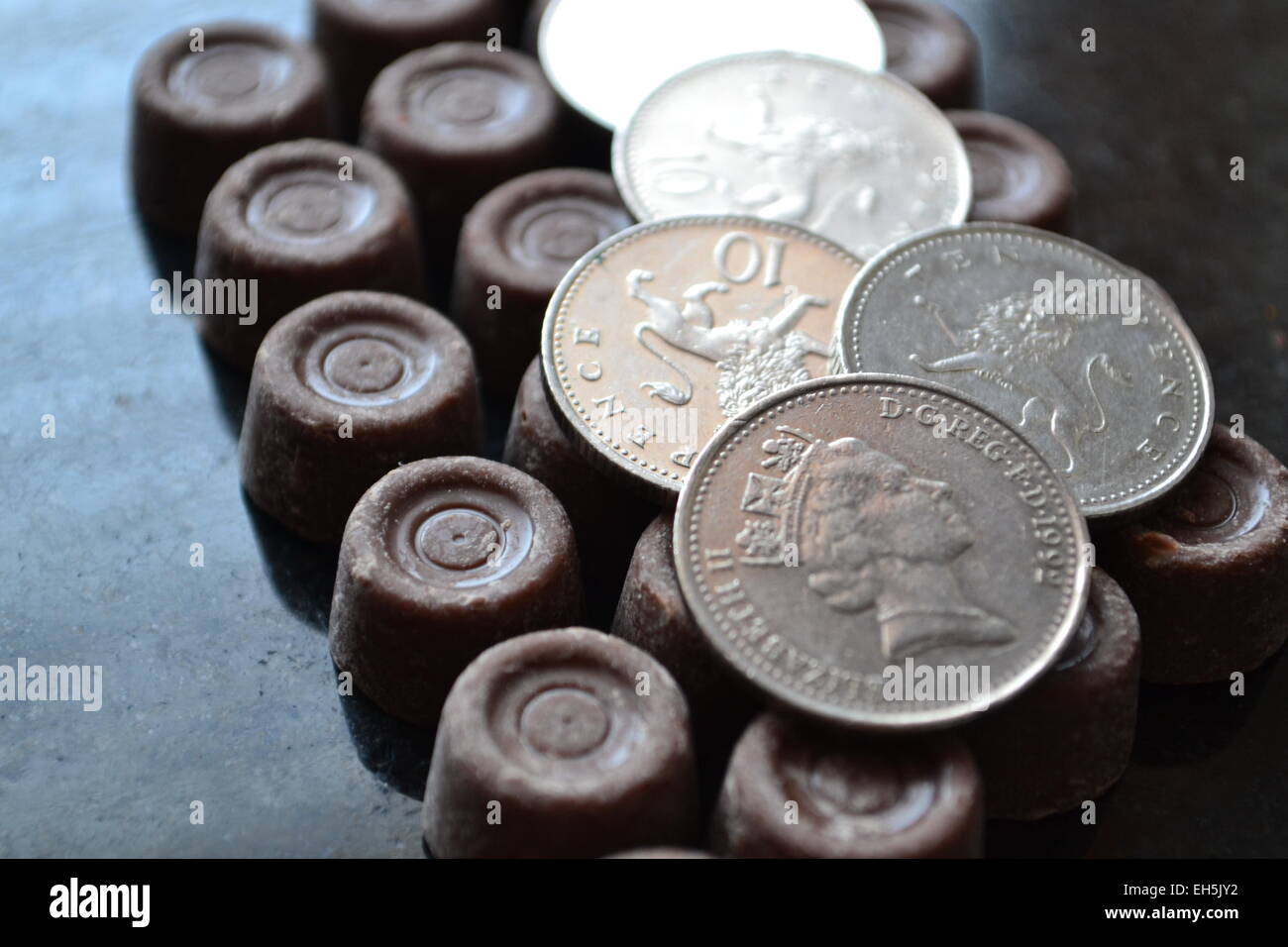 Silver pennies hi-res stock photography and images - Alamy