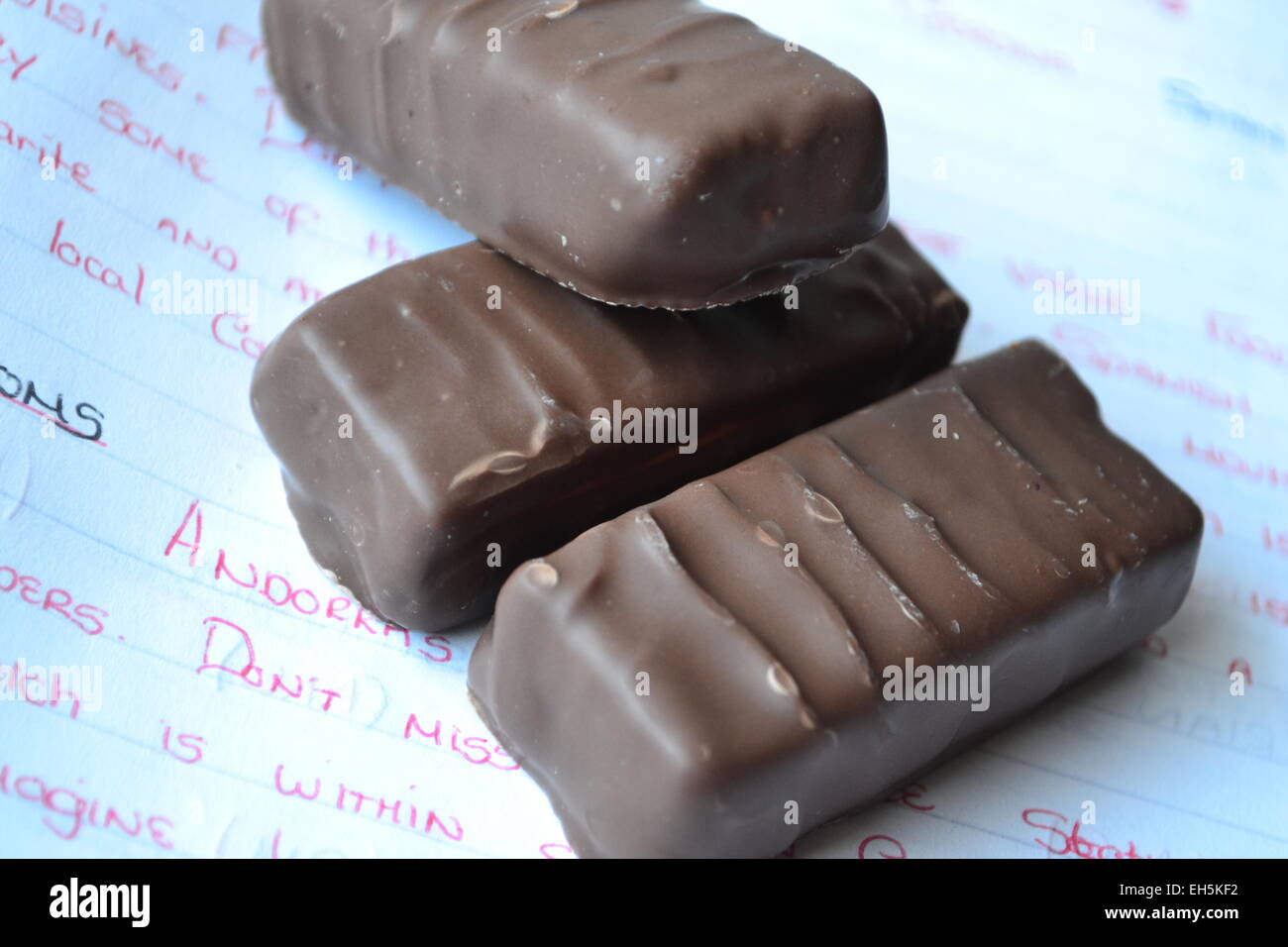 Chocolate on Paper Stock Photo - Alamy