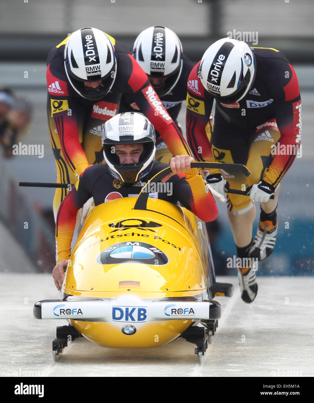 Winterberg, Germany. 07th Mar, 2015. Bobsleigh pilot Christoph Hafer ...