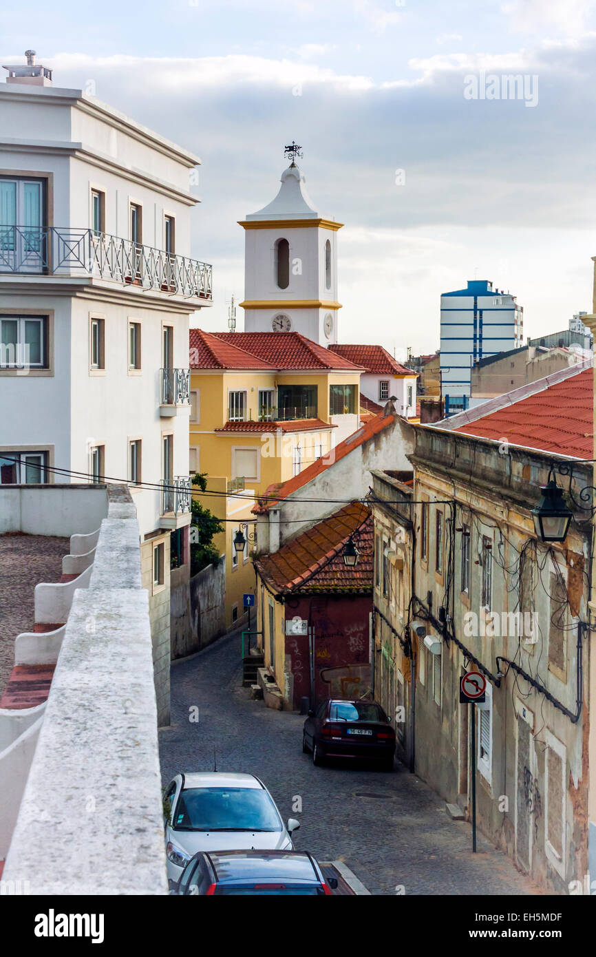 Almada city with the tower of the Town Hall in the background Stock ...