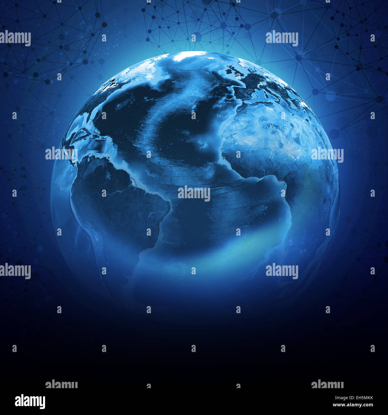 Blue earth globe with continents, transparent Stock Photo - Alamy