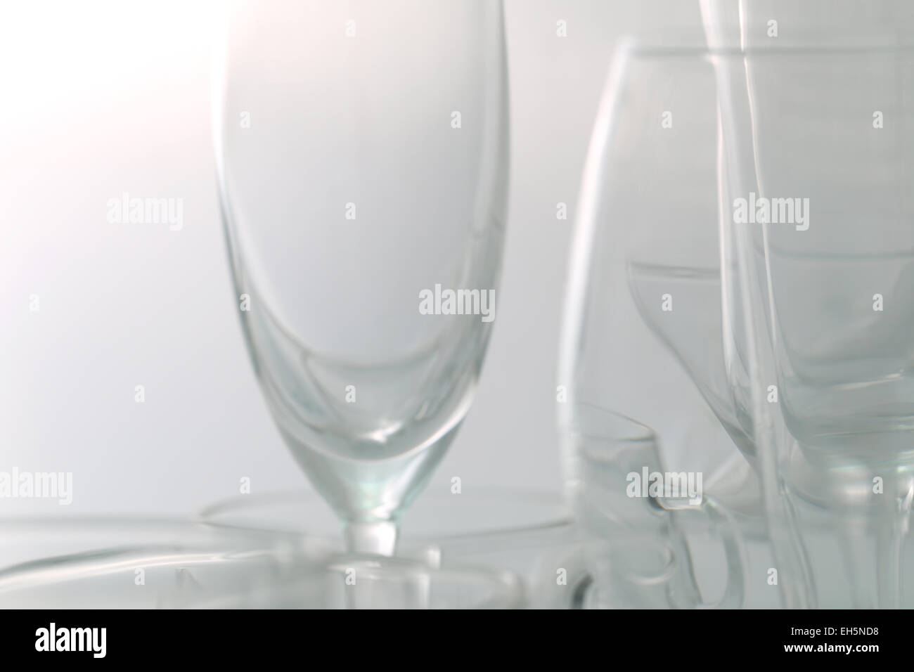 many glass placed on the foods table for drink background Stock Photo ...