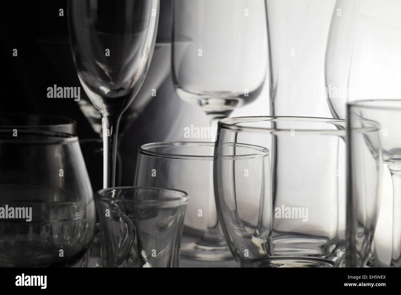 many glass placed on the foods table for drink background Stock Photo ...