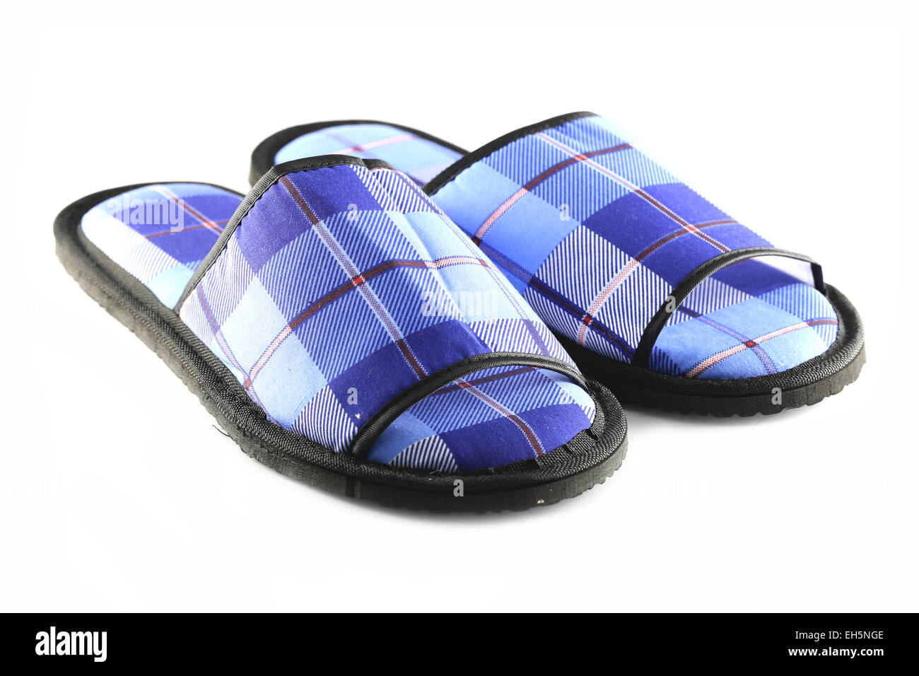 Blue Slippers isolated on white background Stock Photo - Alamy