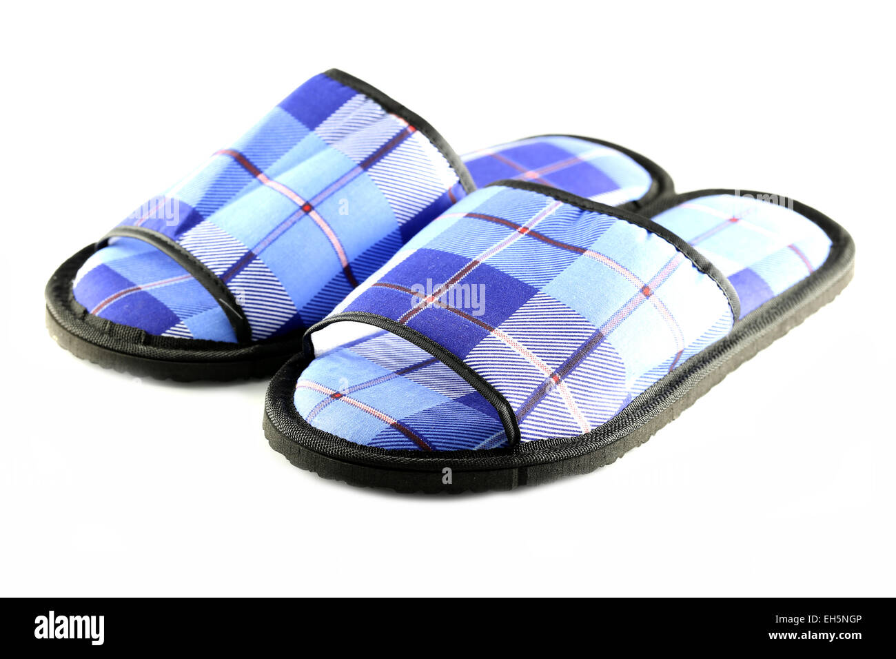Blue Slippers isolated on white background Stock Photo - Alamy