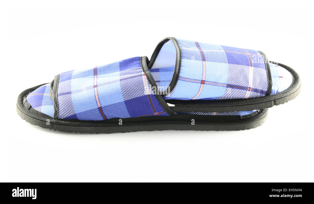 Blue Slippers isolated on white background Stock Photo - Alamy