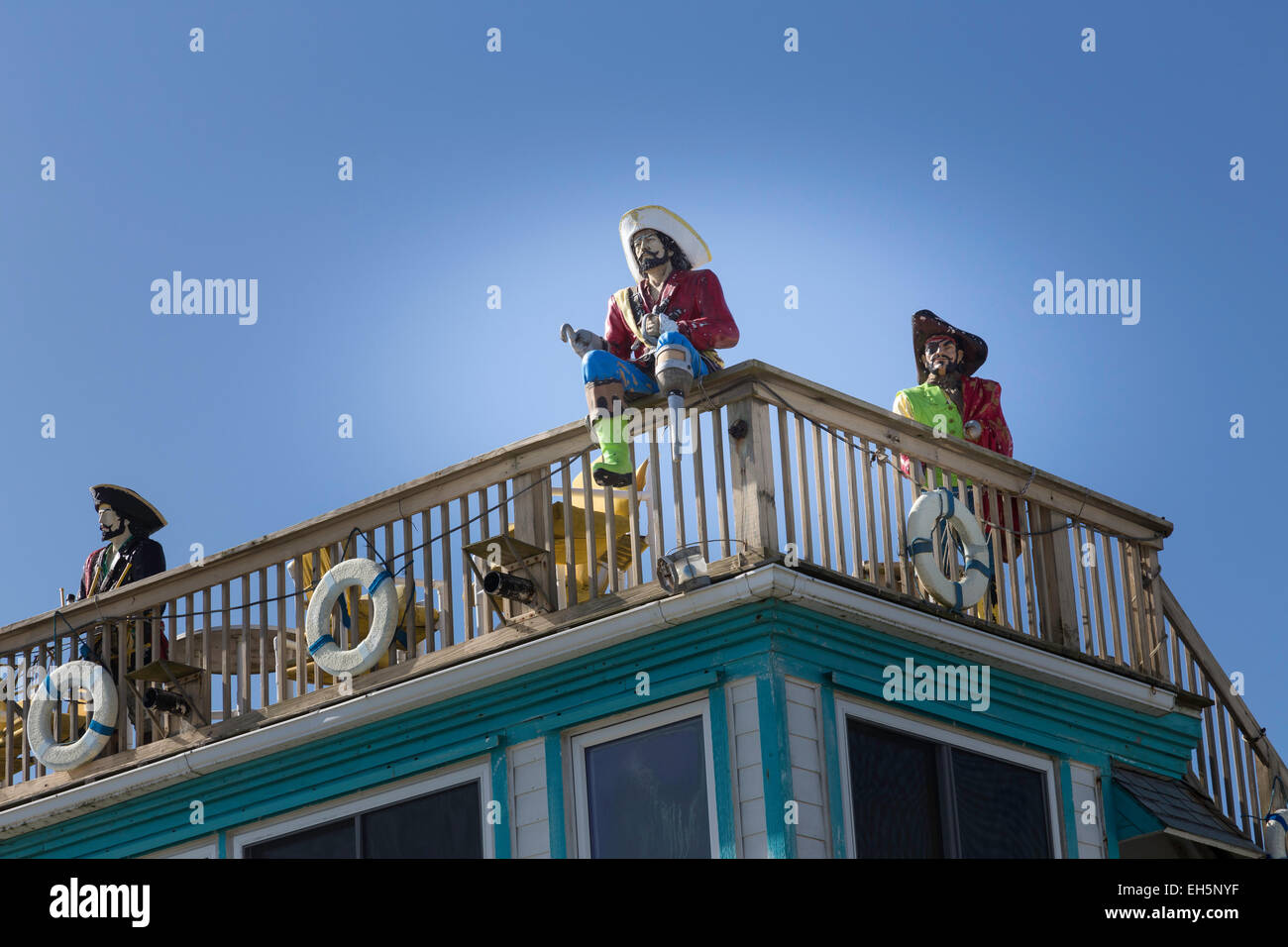 Beach House Decorated with Pirate Theme, Florida Stock Photo - Alamy