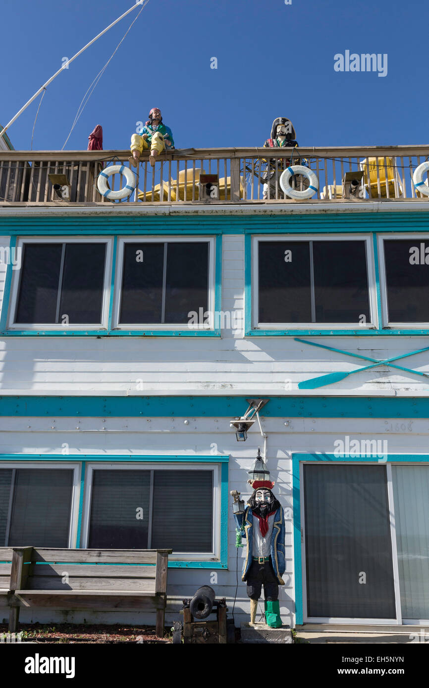 Beach House Decorated with Pirate Theme, Florida Stock Photo - Alamy