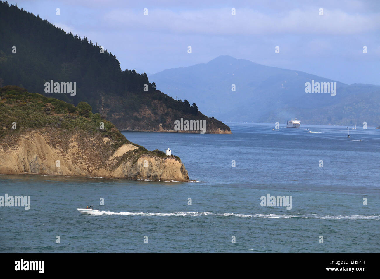 Cook Strait ferry New Zealand islands Stock Photo - Alamy