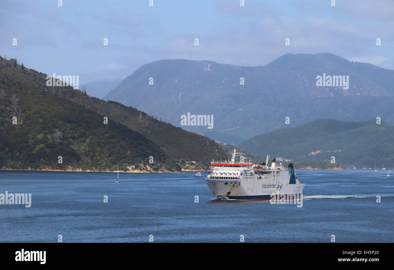 Cook Strait ferry New Zealand islands Stock Photo - Alamy
