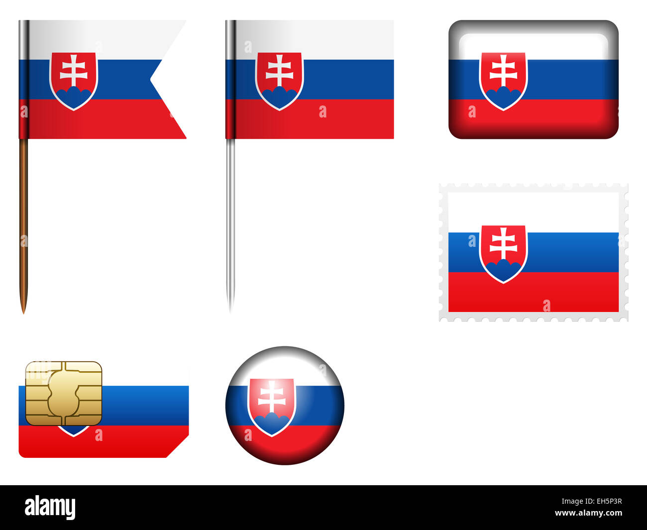 Slovakia flag set on a white background Stock Photo - Alamy