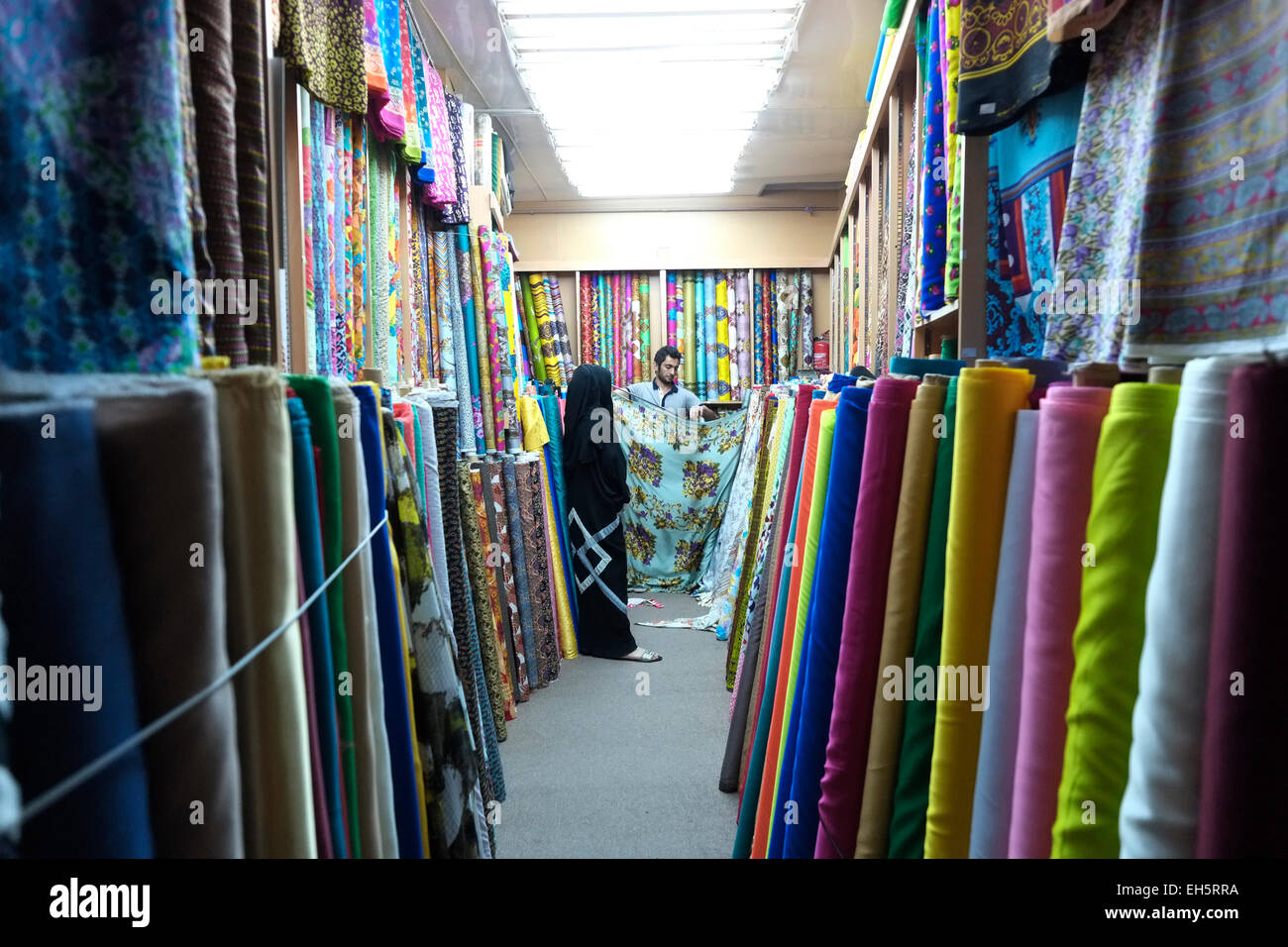 A textile shop in Souq Waqif market located in the district of Al Souq ...
