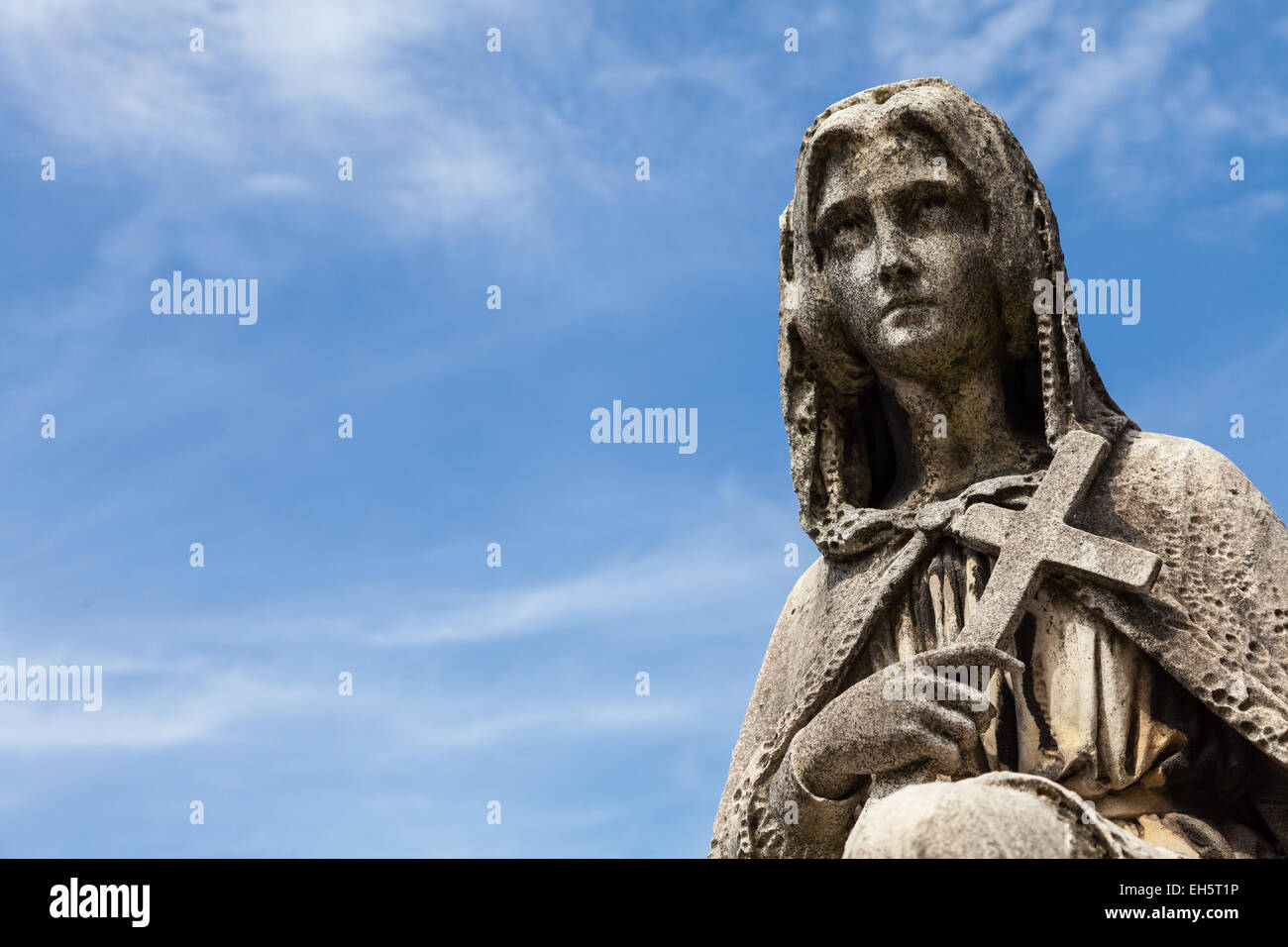 Cemetery statue in Italy, made of stone - more than 100 years old Stock ...