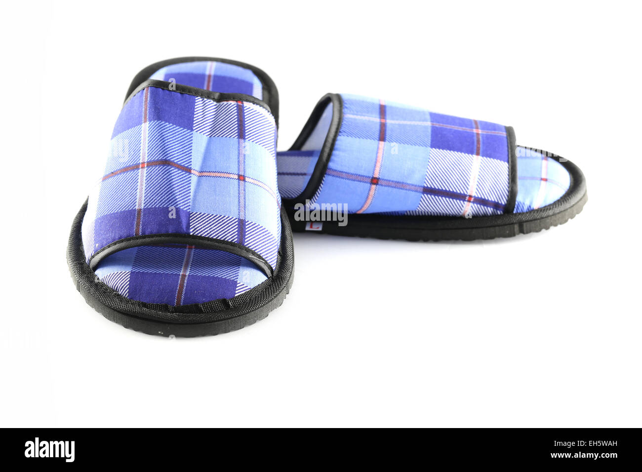 Blue Slippers isolated on white background Stock Photo - Alamy