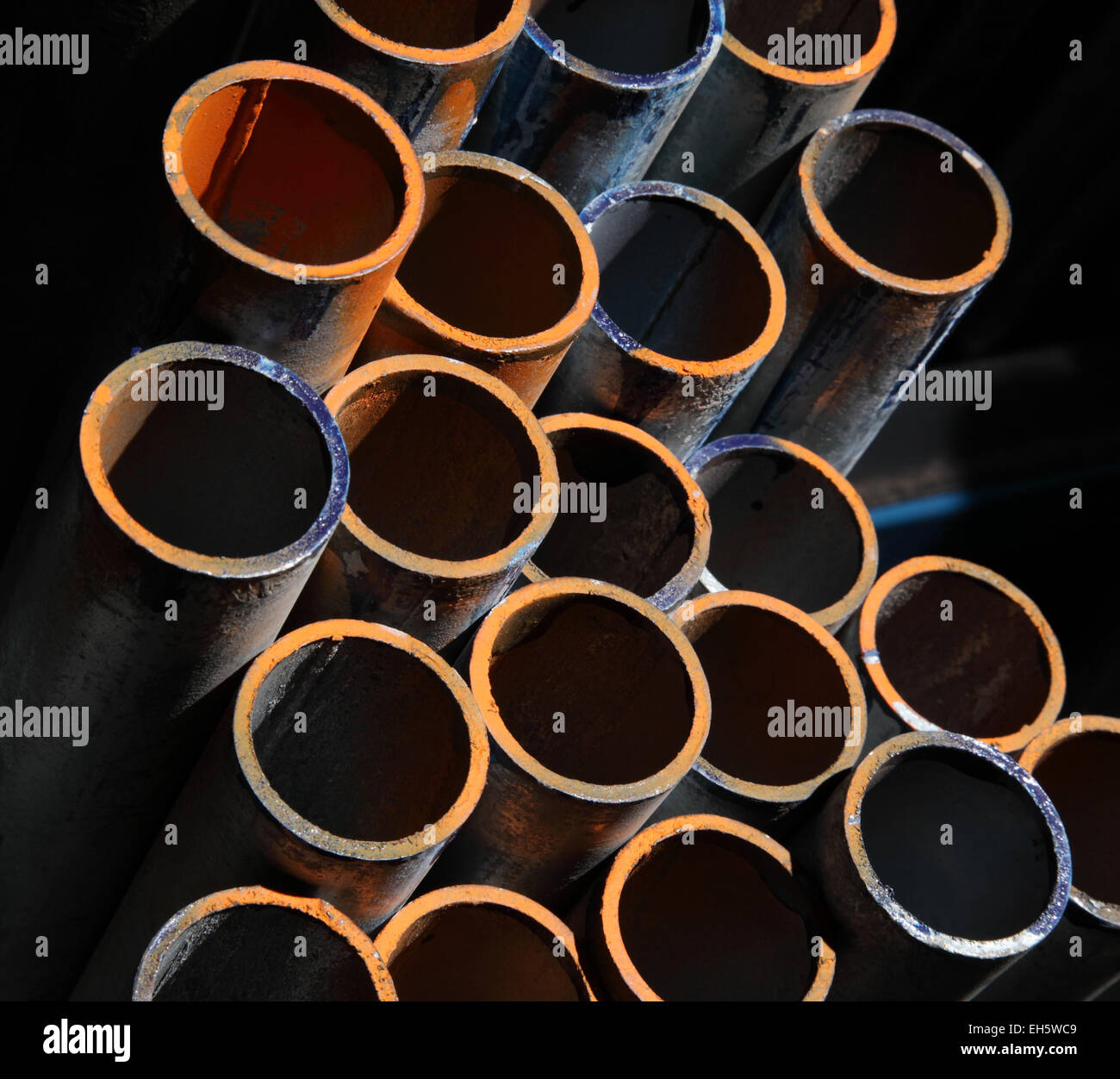 Steel tubing,photographed end on Stock Photo - Alamy